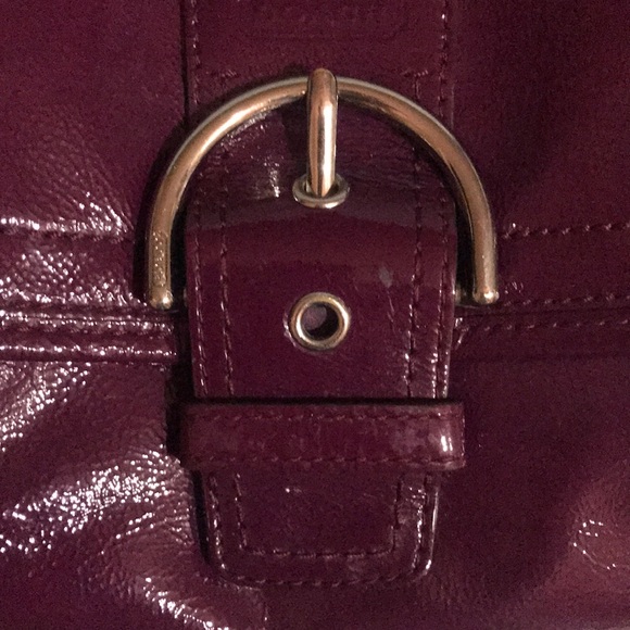 Coach | Bags | Coach Maroon Purse With Long Strap Front Pocket | Poshmark